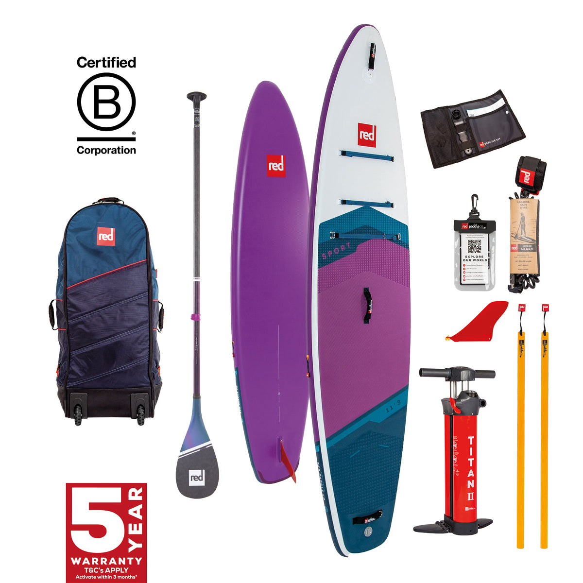 2024 Red Paddle Co 11'3" Sport - Purple Paddleboard Package – AS ...